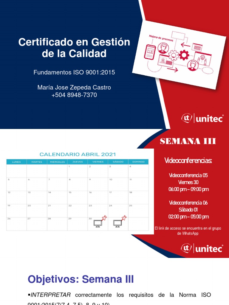 Fundamentos ISO 9001 Semana 03 2021 | PDF | Calidad (comercial) | Diseño