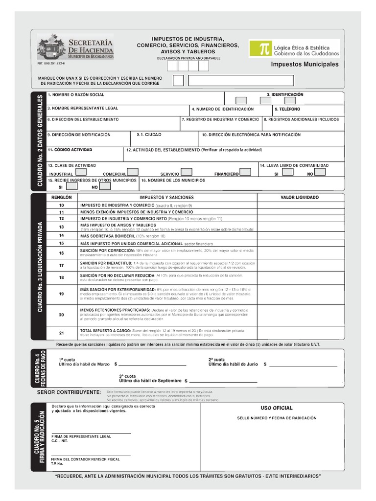 Formulario ICA | PDF
