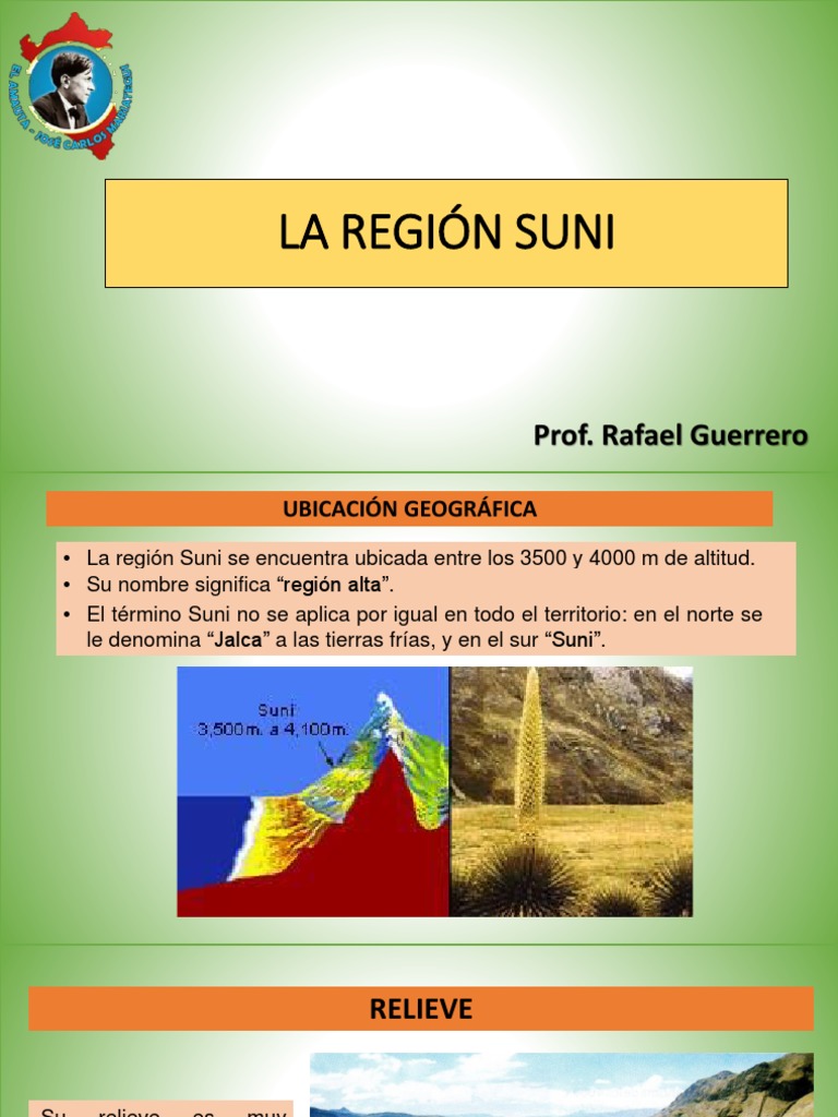 Diapositiva - Pe 3 de Geografía - 3er. Grado - Región Suni | PDF