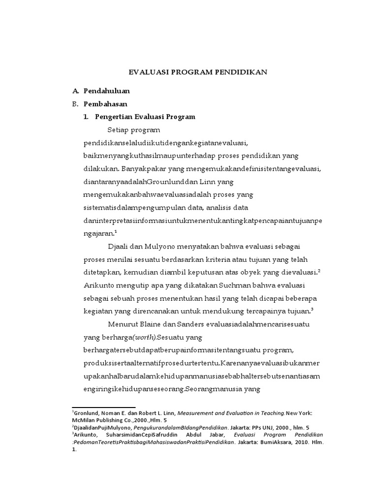 Evaluasi Program Pendidikan | PDF