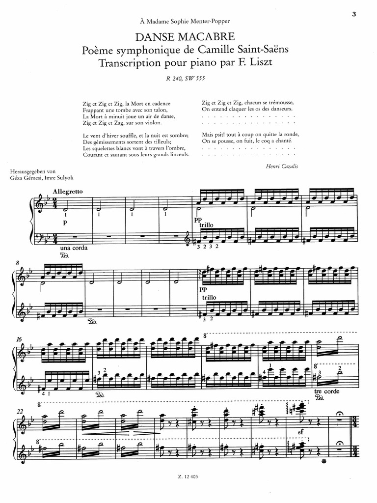Saint-Saens - Danse Macabre (Liszt) | PDF