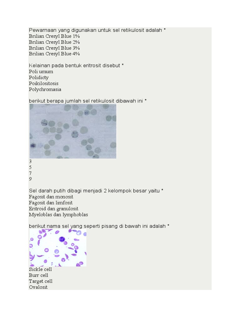 Tes Hematologi dan Identifikasi Sel | PDF