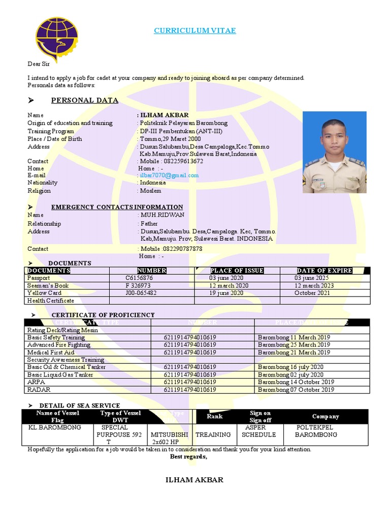 Personal Data: Curriculum Vitae | PDF