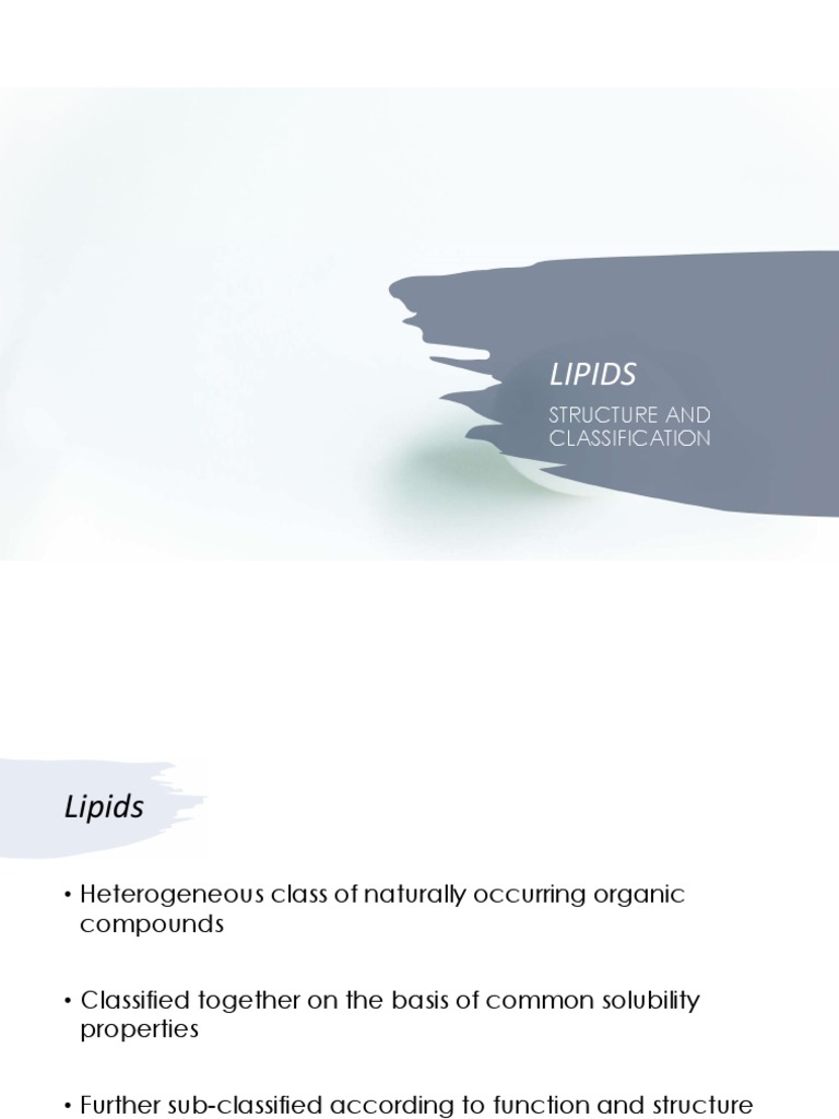 Lipids: Structure and Classification | PDF | Fat | Lipid