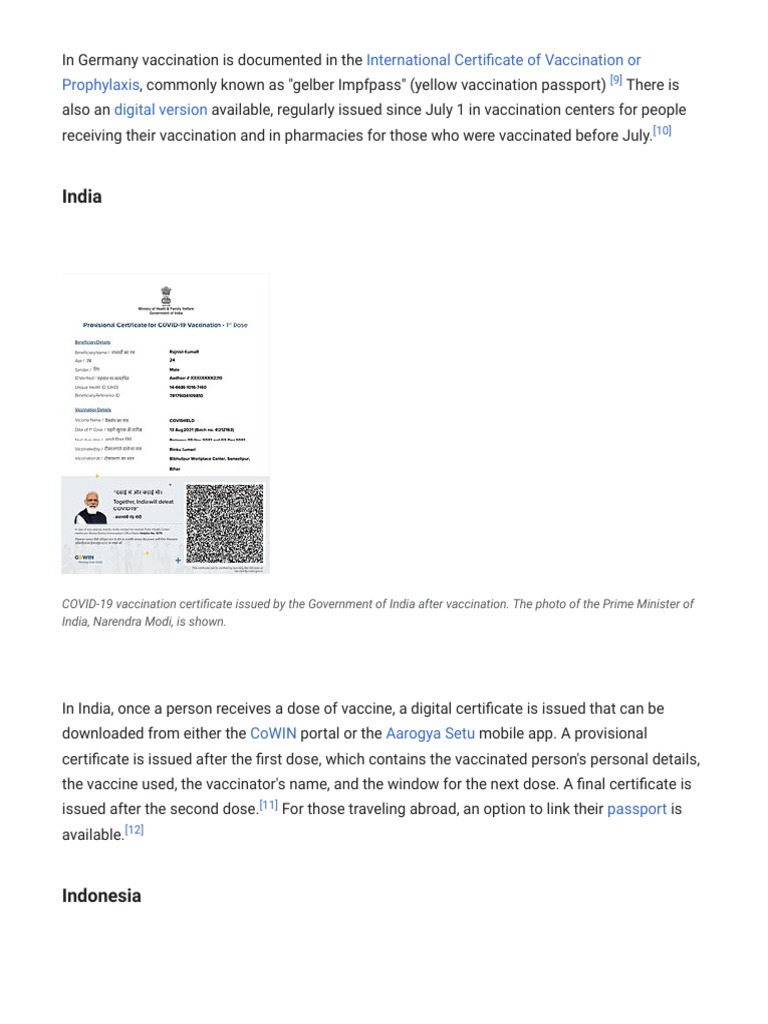 Global COVID-19 Vaccination Certificates | PDF