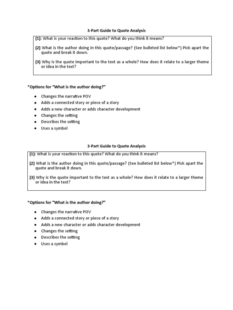 3-Part Guide To Quote Analysis | PDF