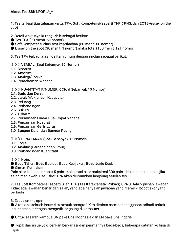 Catatan Ringan SBK LPDP 2021 | PDF | Metode & Bahan Ajar