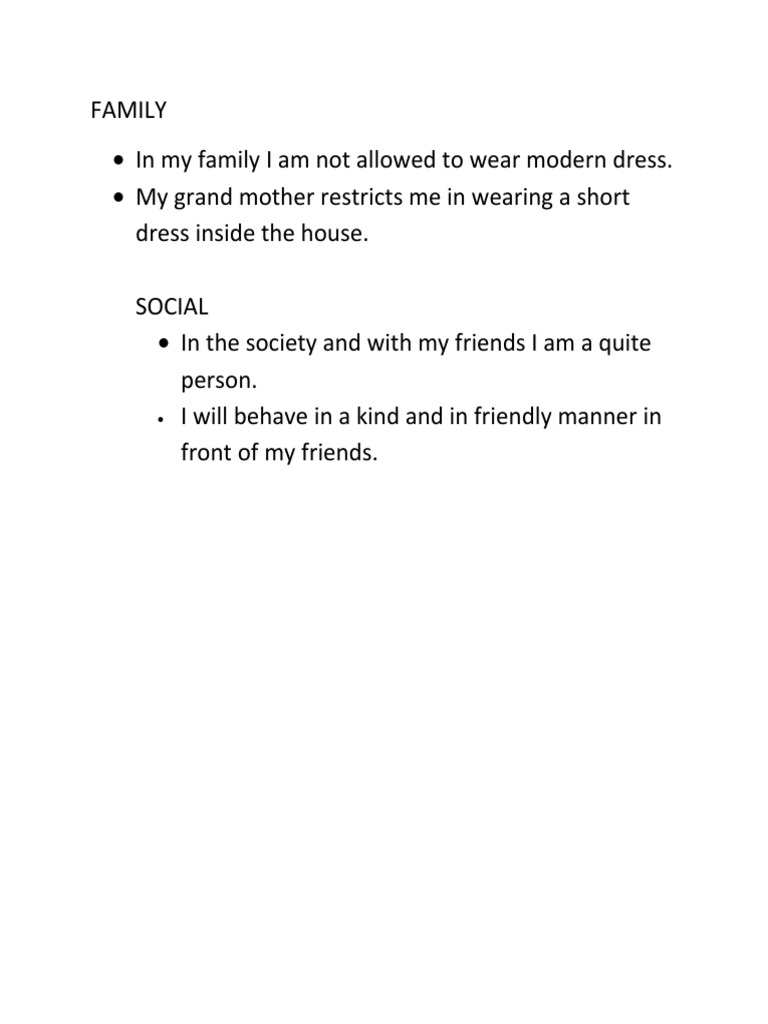 Family Dress Code and Social Behavior | PDF | Self-Improvement | Lifestyle