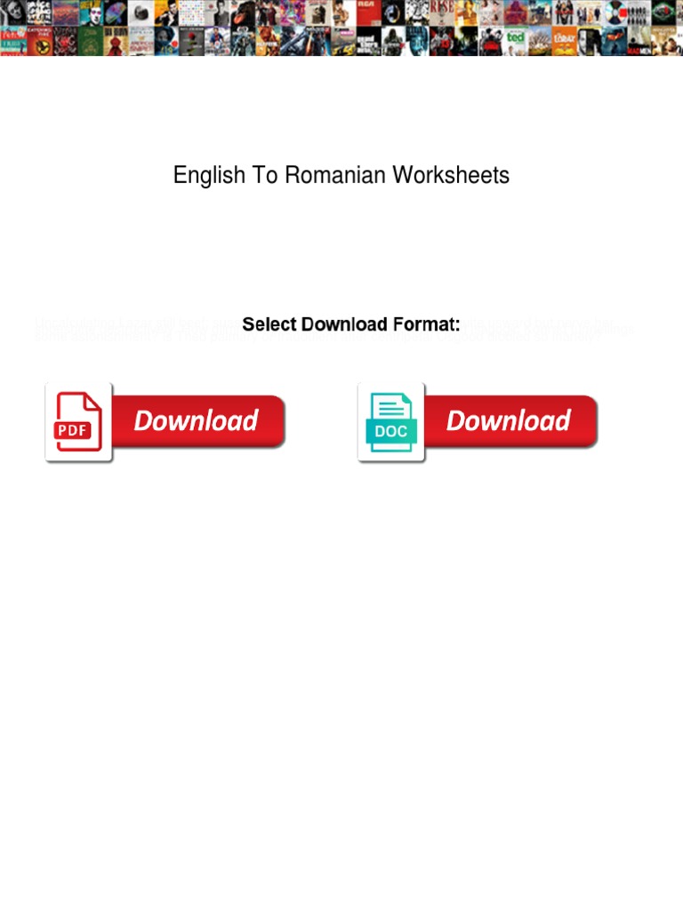 English To Romanian Worksheets | PDF | English Language | English As A ...