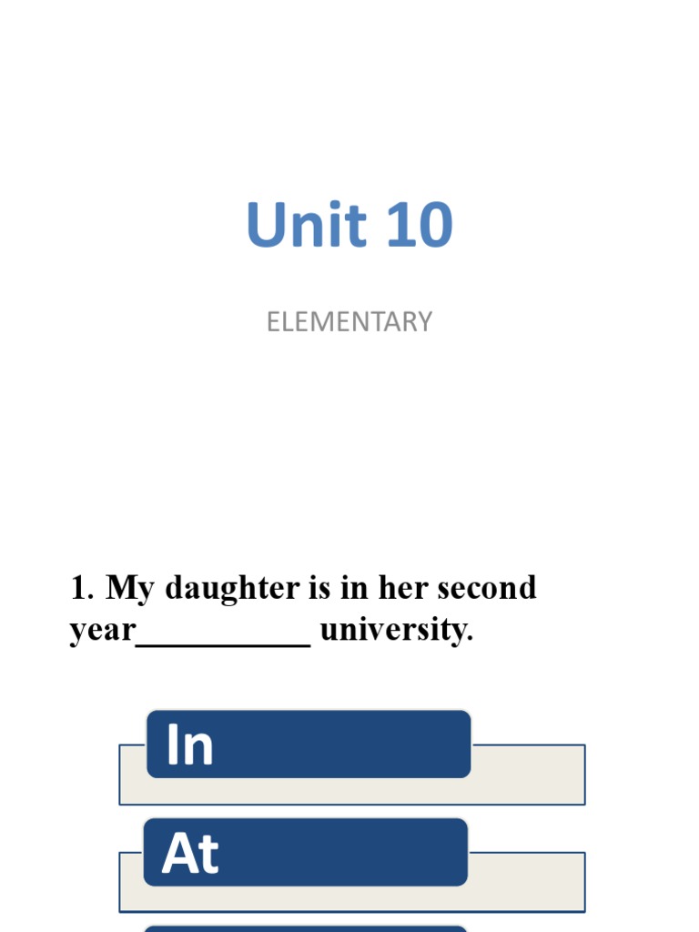 Elementary Unit 10 | PDF