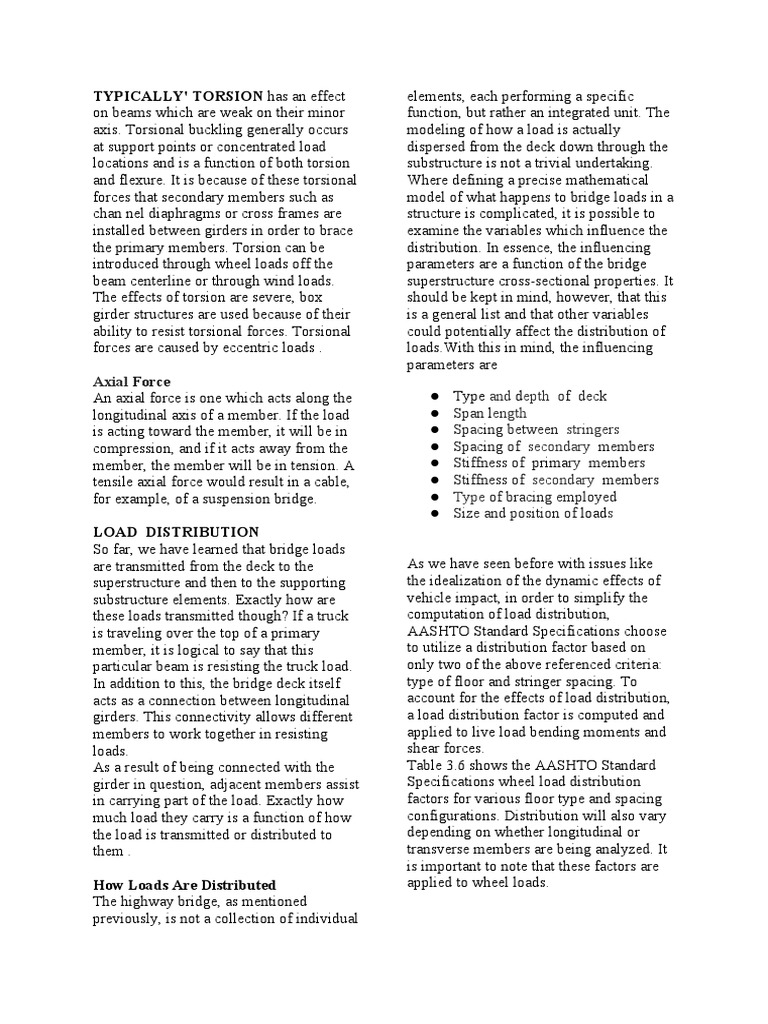 TYPICALLY' TORSION Has An Effect: Force | PDF | Beam (Structure) | Bridge
