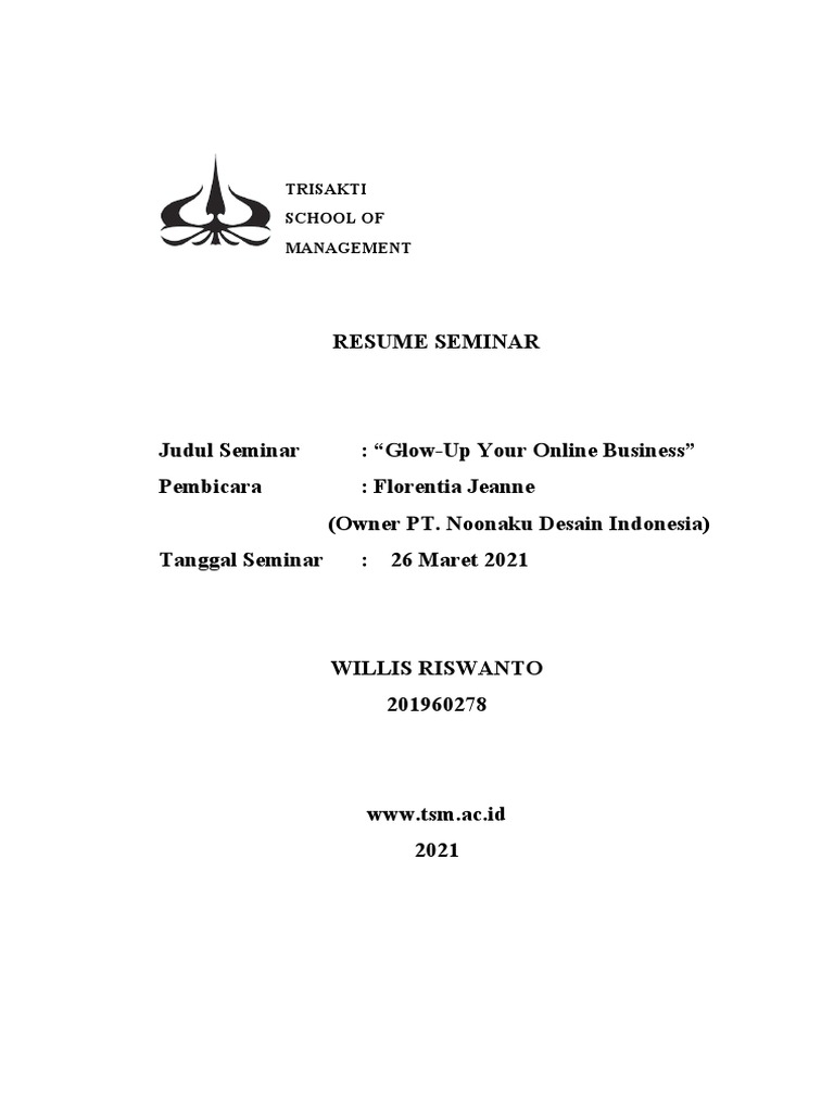 Resume Seminar 26 Maret 2021 | PDF