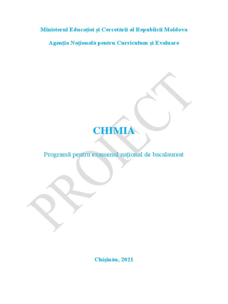 Programa Bac Chimie 2021 | PDF