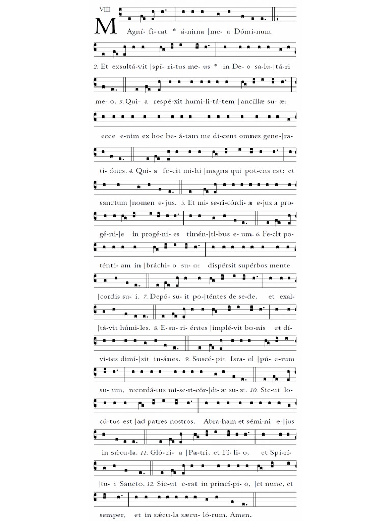 Magnificat Grégorien Du 8e Ton (Ton Solennel) | PDF