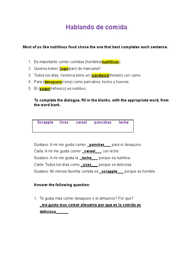 Hablando de Comida 5-28-21 | PDF