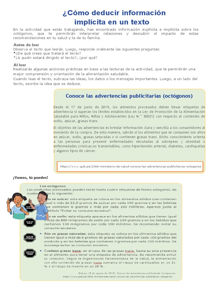 Información Explícita e Implícita | PDF | Obesidad | Alimentos