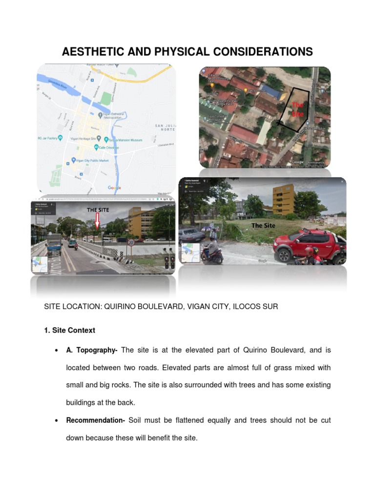 RSW Aesthetic and Physical Considerations in Site Planning | PDF | Soil ...