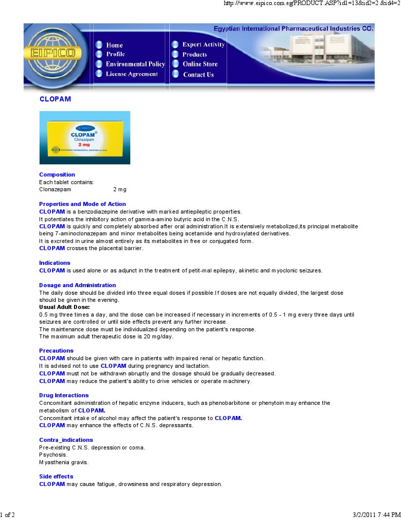 Clopam | PDF | Medical Treatments | Psychoactive Drugs