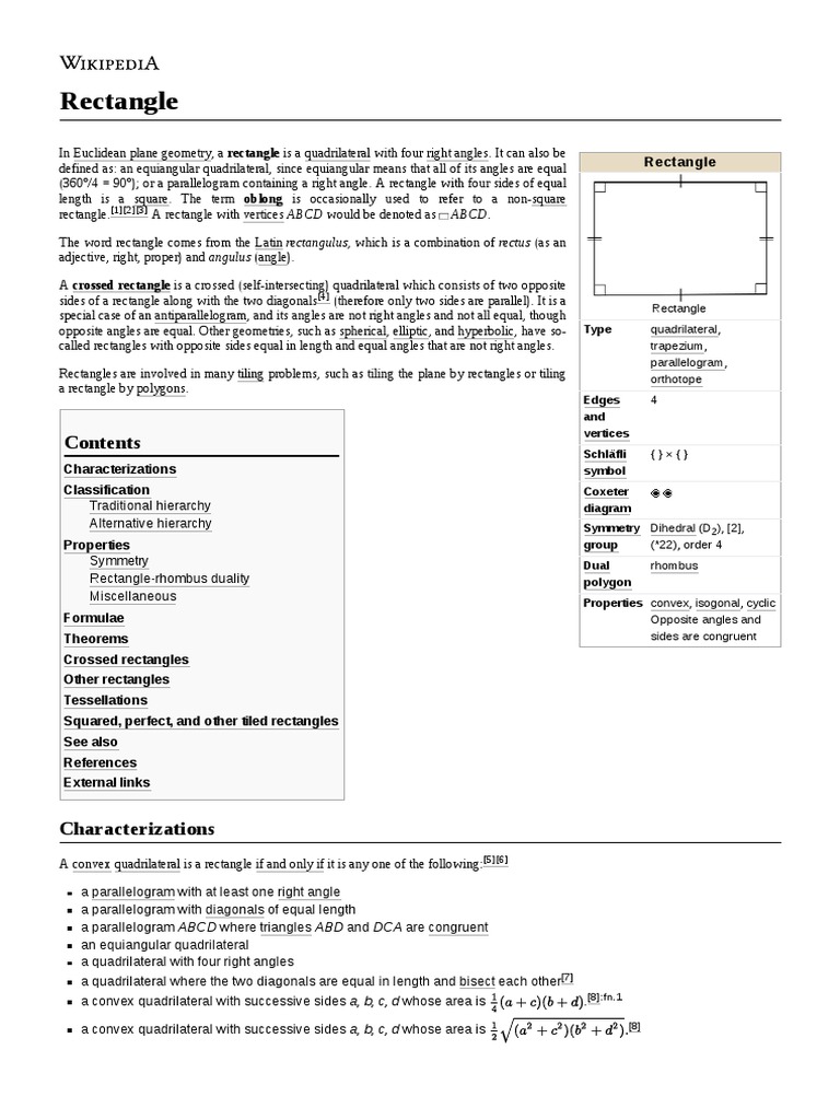 Rectangle | PDF | Rectangle | Elementary Mathematics