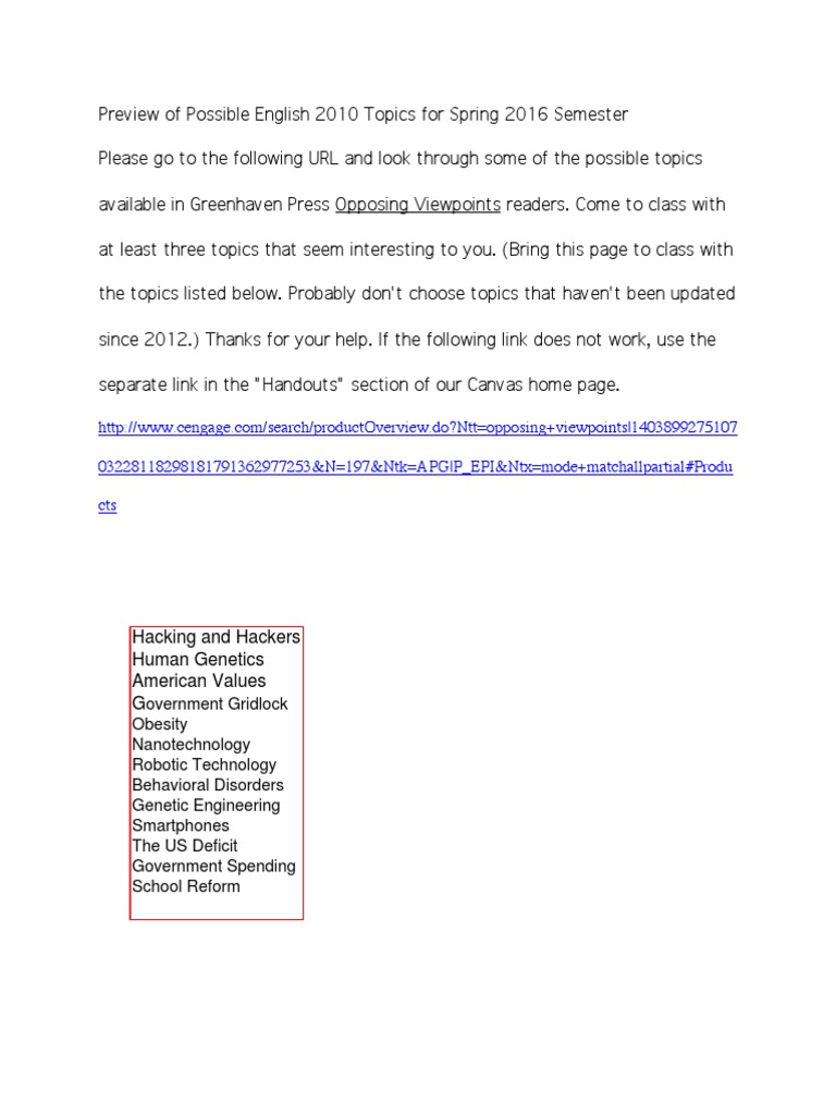 Opposing Viewpoint Suggestions | PDF