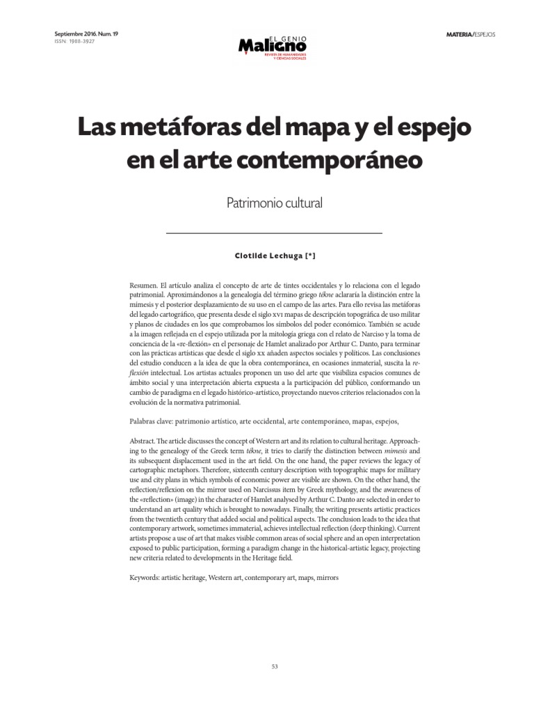 Las Metaforas Del Mapa YEl Espejo en El Arte Contemporaneo | PDF ...