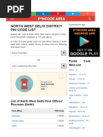 Delhi Area With Pin Code | PDF | Sikhism | Violence