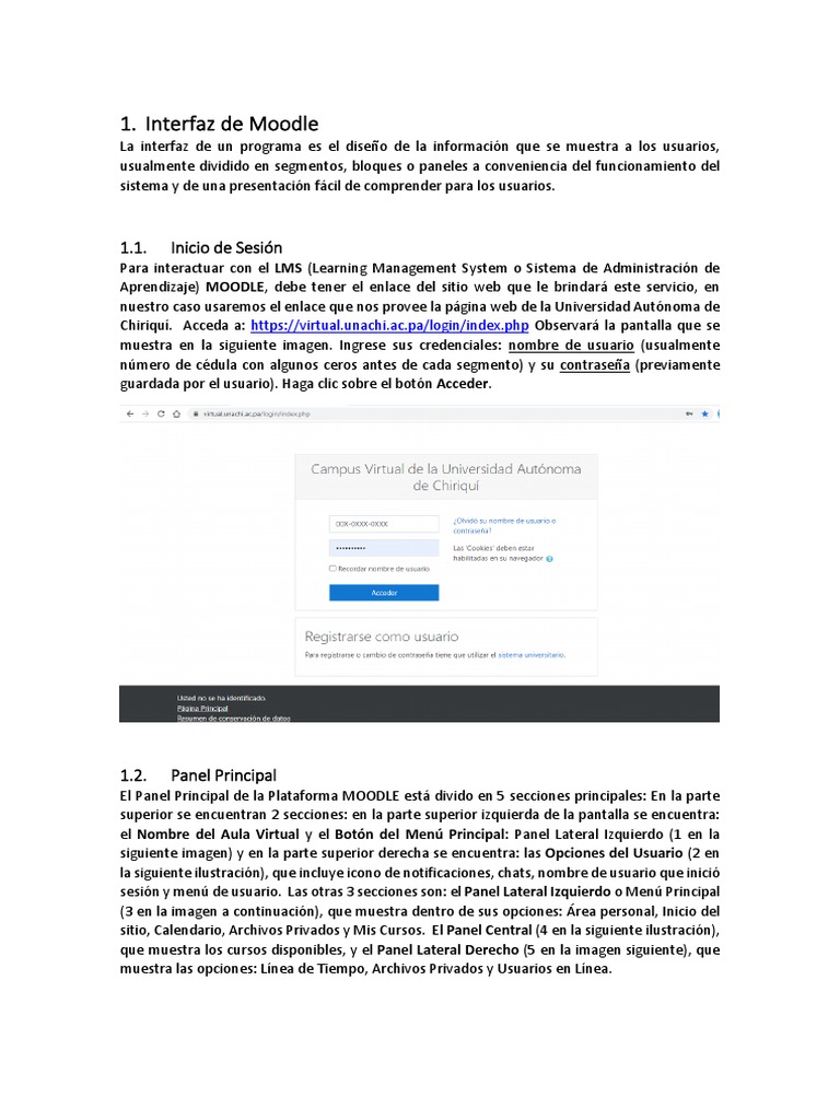 Guía Completa de Interfaz Moodle | PDF | Moodle | Usuario (informática)