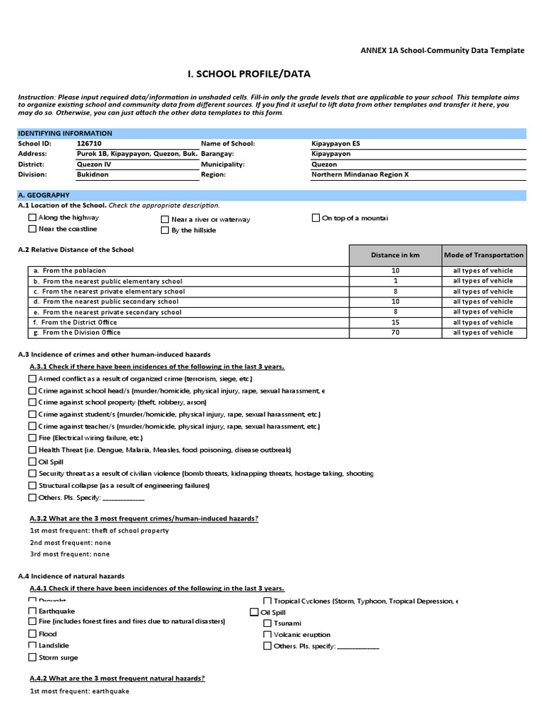 School Data Profile 2022 | Download Free PDF | Natural Hazards | Hazards