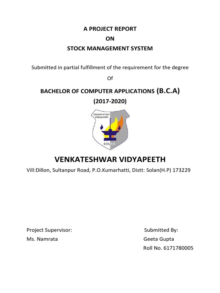 Stock Management System Project Report | PDF | Password | Computer ...