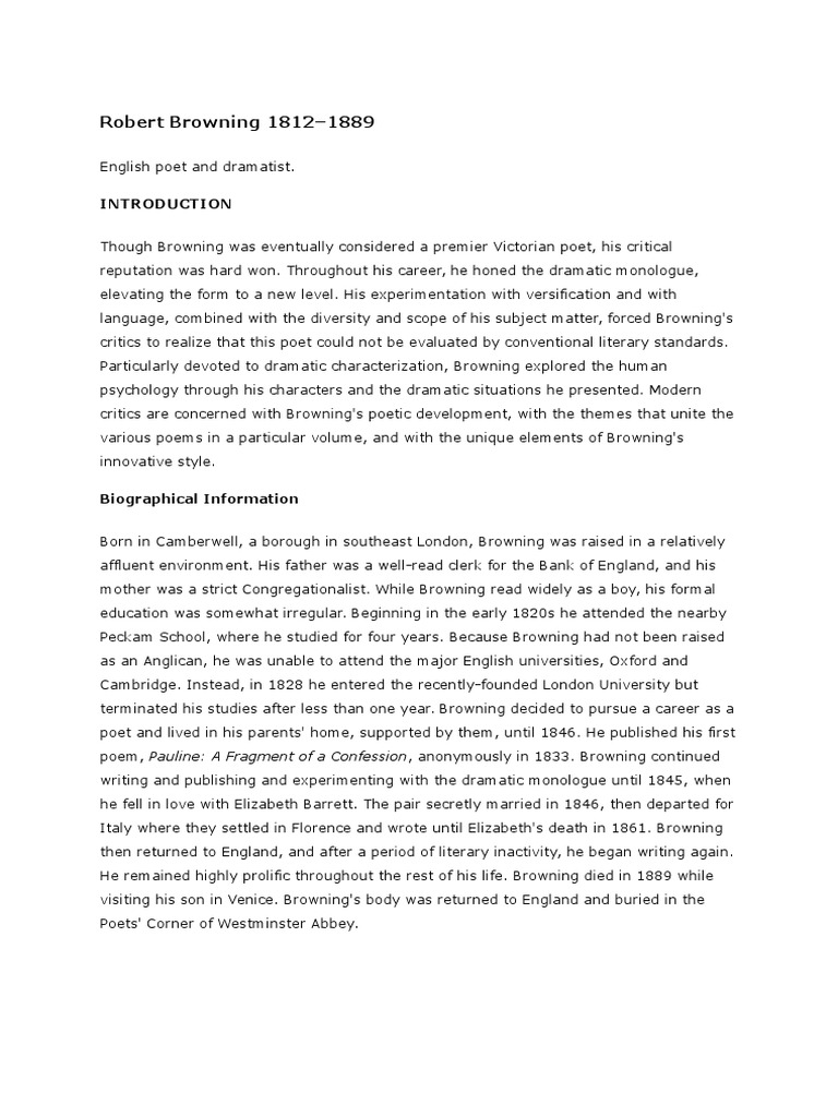 Robert Browning Poetry | PDF | Robert Browning | Poetry