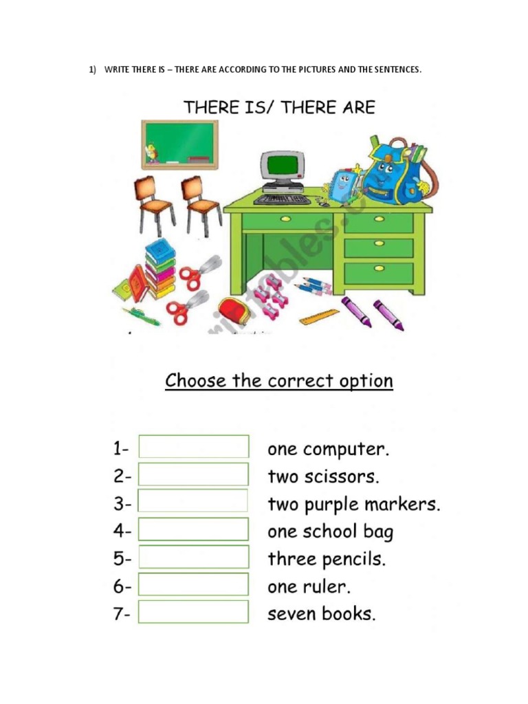There Is - There Are Worksheet | PDF
