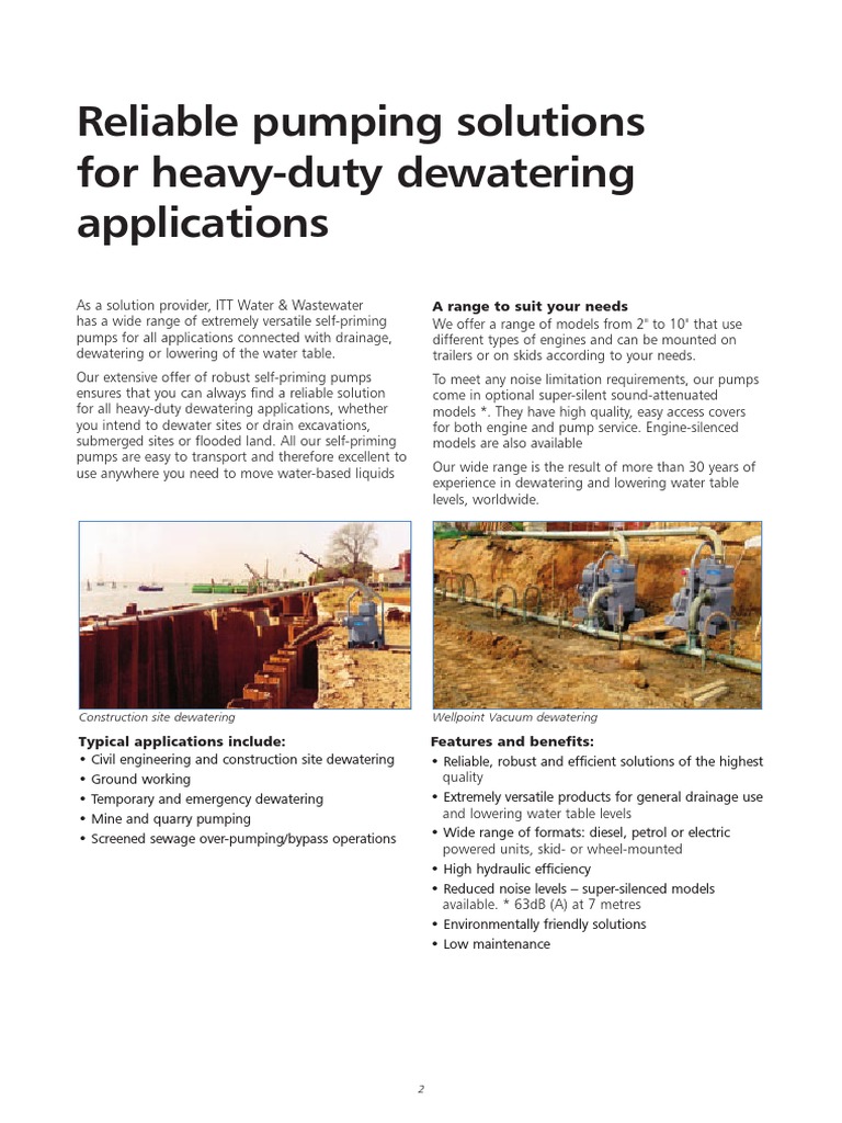 Reliable Pumping Solutions For Heavy-Duty Dewatering Applications | PDF ...
