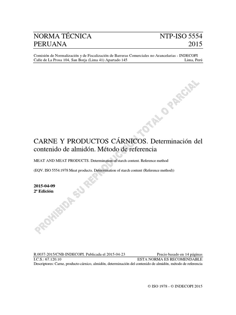 Iso 5554 | PDF | Química | Valoración
