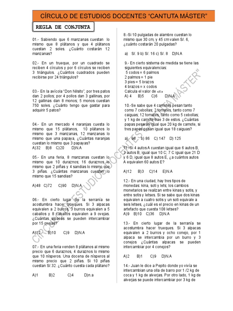 Claves Regla Conjunta 2 Setiembre | PDF