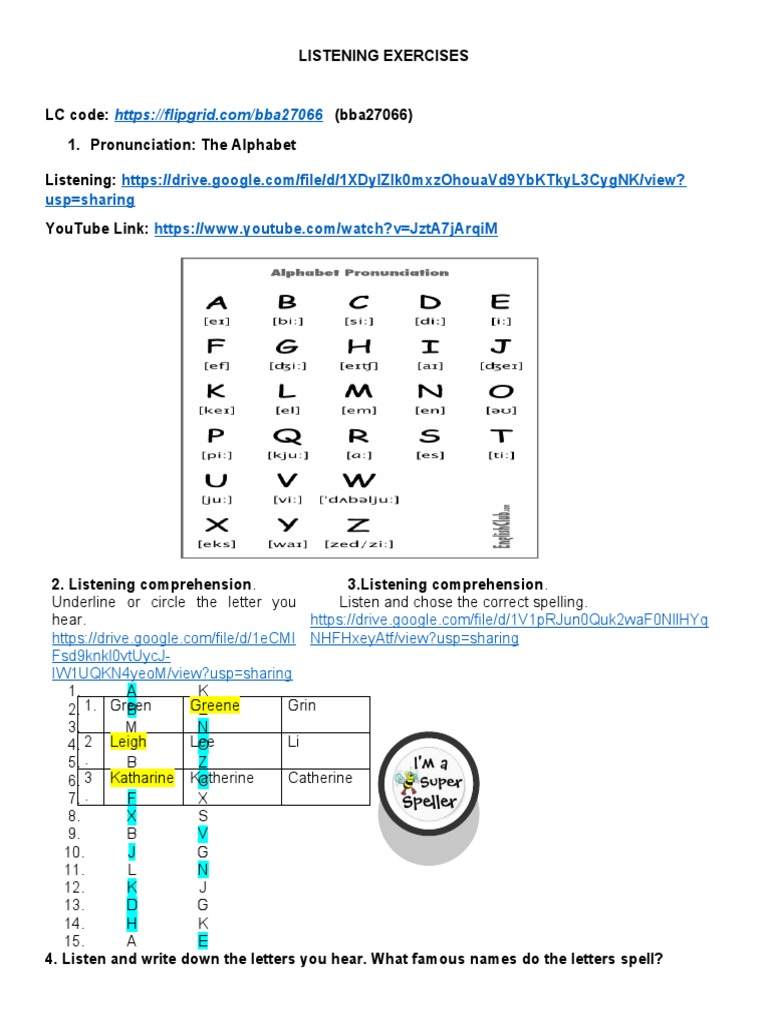 LISTENING EXERCISES - Unit 1 Solucion | PDF | Language Arts & Discipline