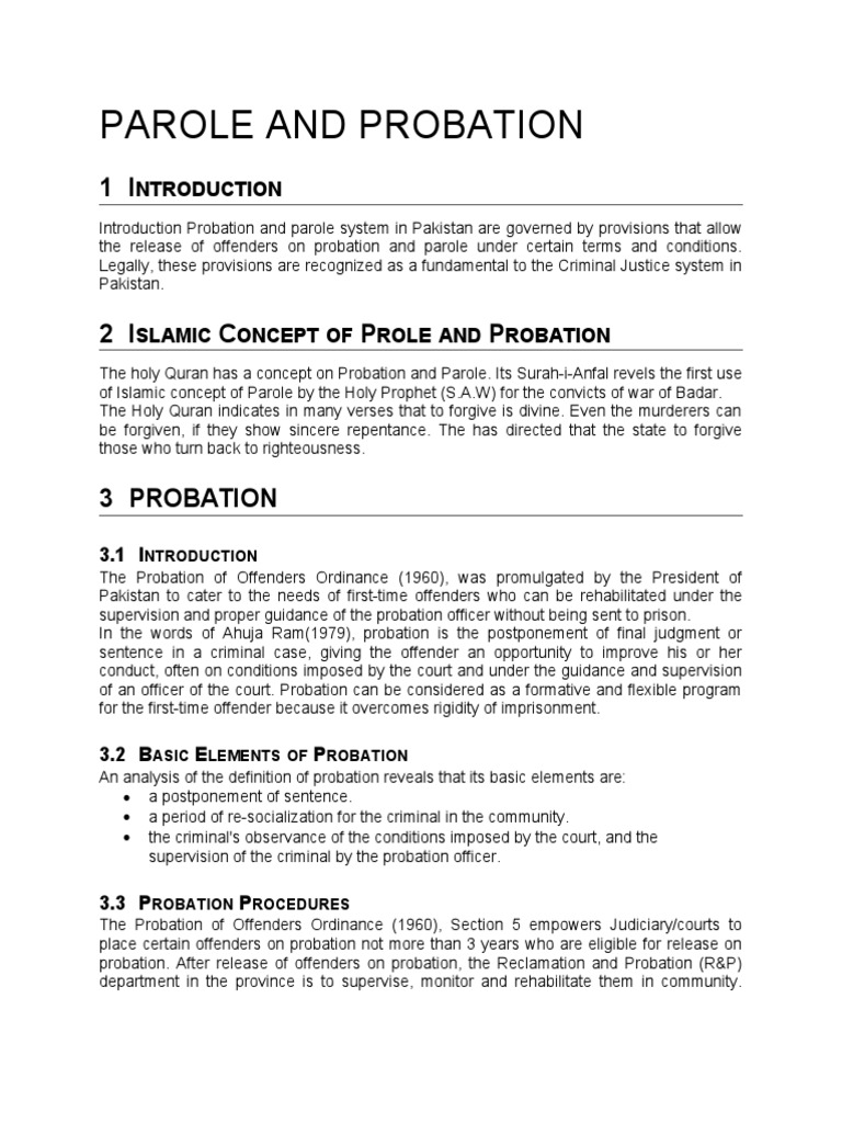 Parole, Probation and Prisons | PDF | Probation | Parole