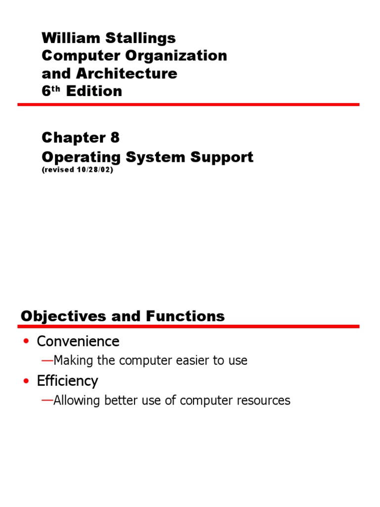 William Stallings Computer Organization and Architecture 6 Edition Operating System Support ...