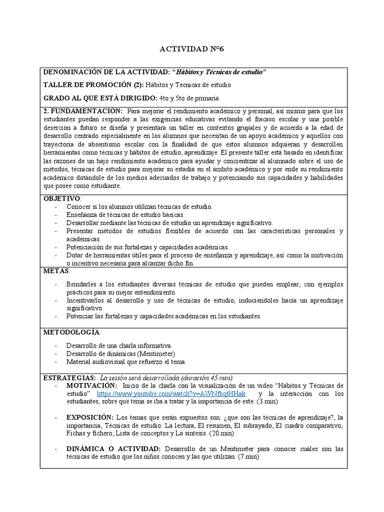 Actividad N2 | PDF | Habilidades de estudio | Aprendizaje
