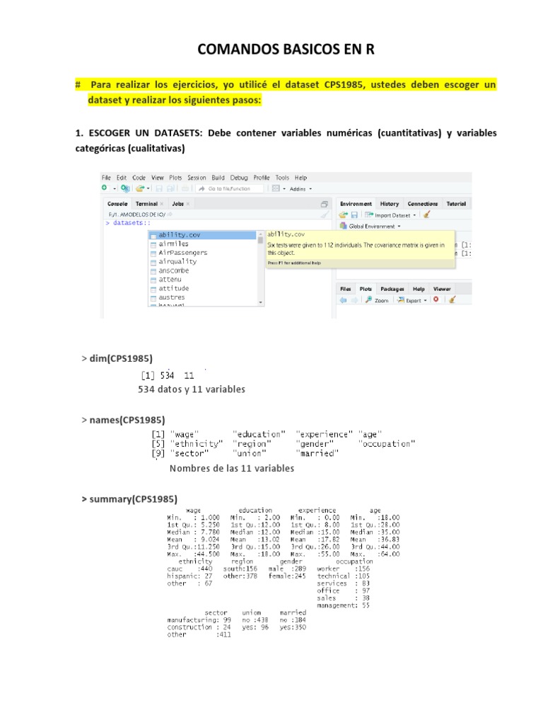 Comandos Básicos 01 R v2 | PDF | Métodos y materiales de enseñanza ...