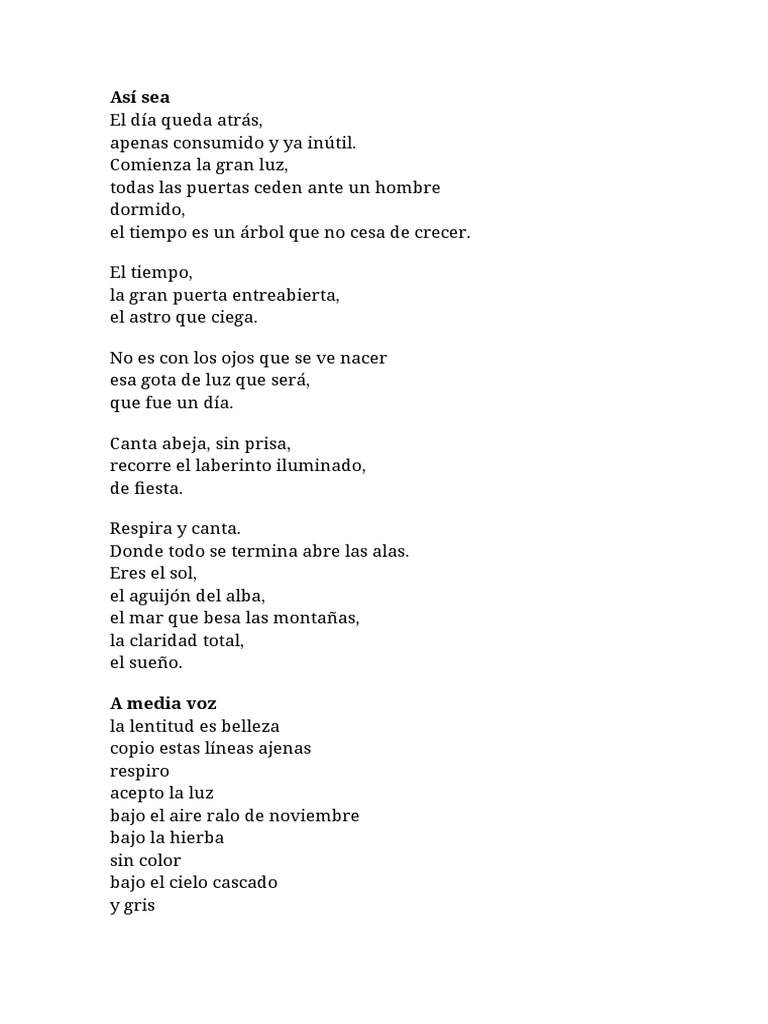 Asi Sea Poema | PDF