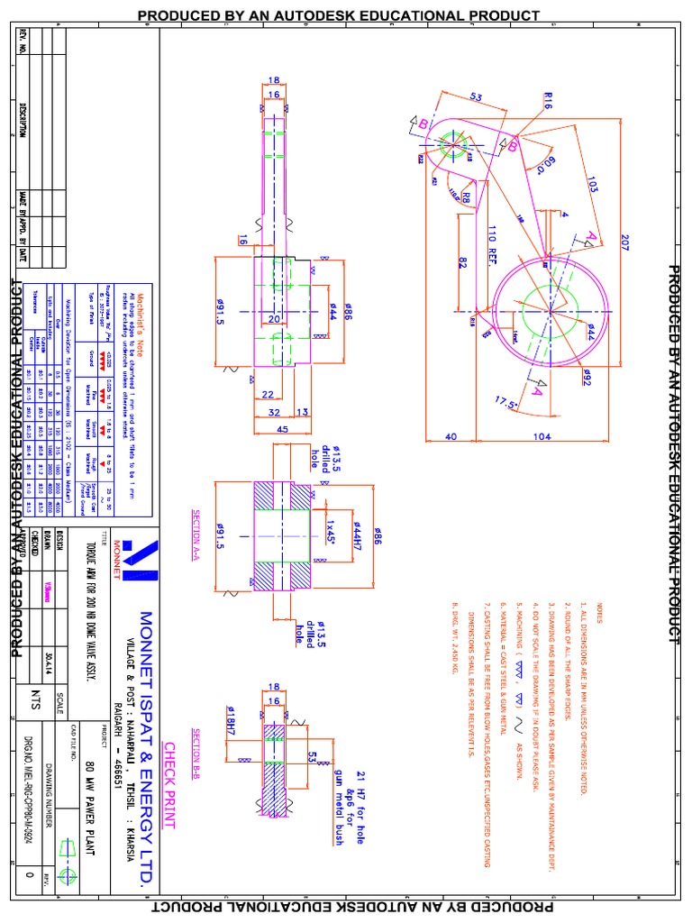 Torque Arm For 200 NB Dome Valve | PDF