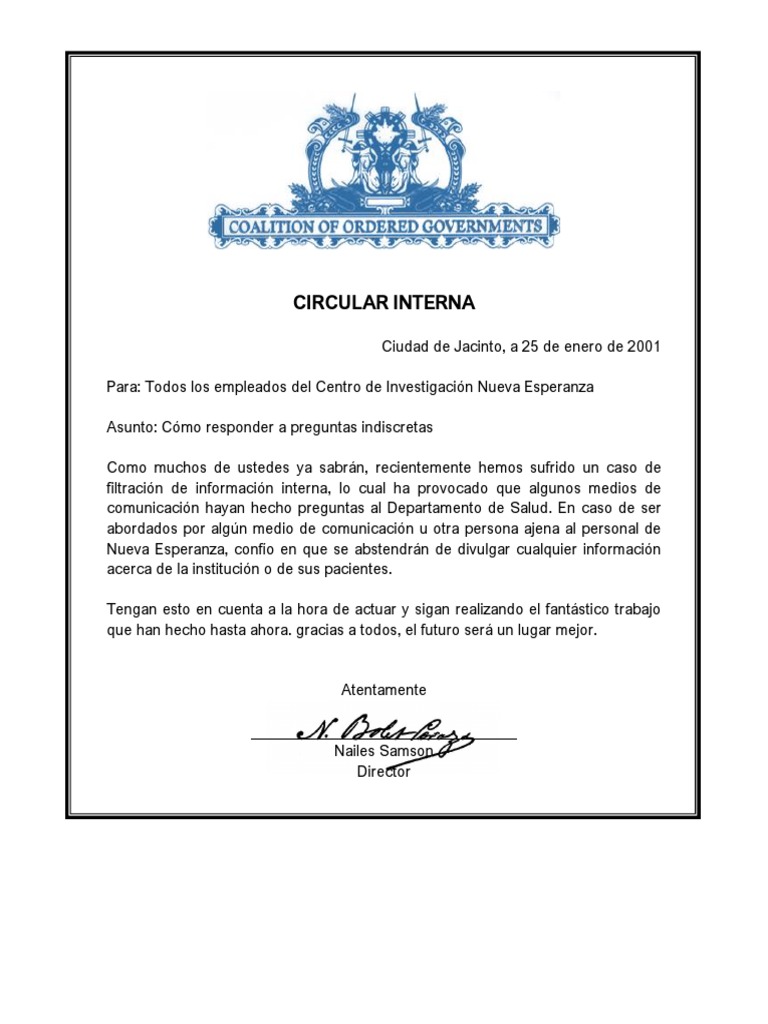 Circular Interna | PDF