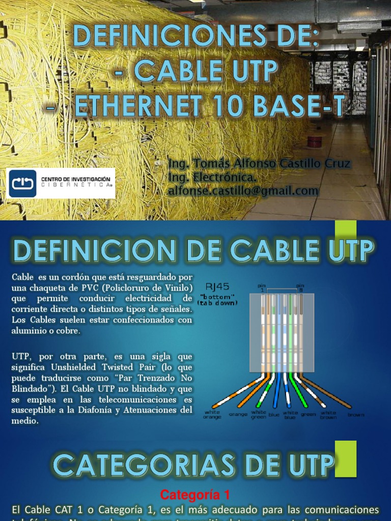 Definiciones y Categorías de Cable UTP | PDF | Electrónica | Electricidad