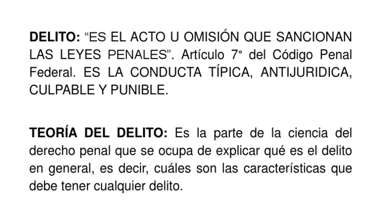 00 Definición de Delito y Teoría Del Delito | PDF