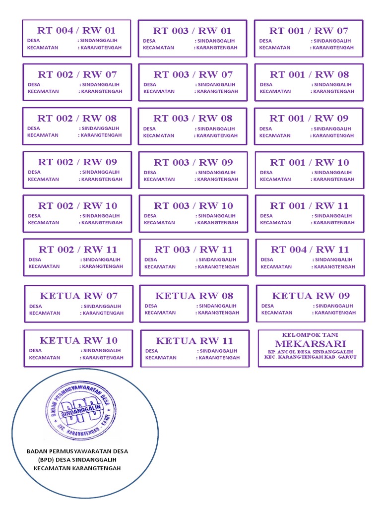 Cap RT & RW | PDF | Griya & Taman