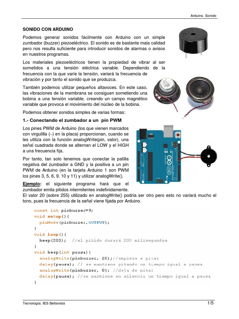 Generación de Sonido con Arduino | PDF | Sonido | Frecuencia