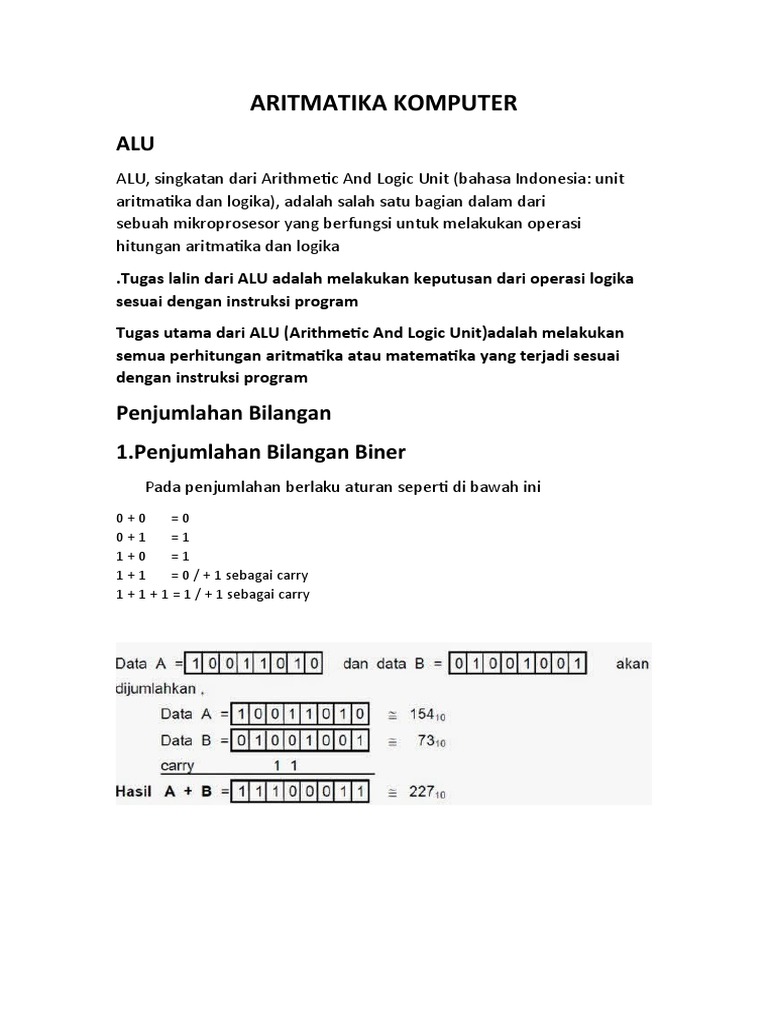 Aritmatika Komputer | PDF | Metode & Bahan Ajar