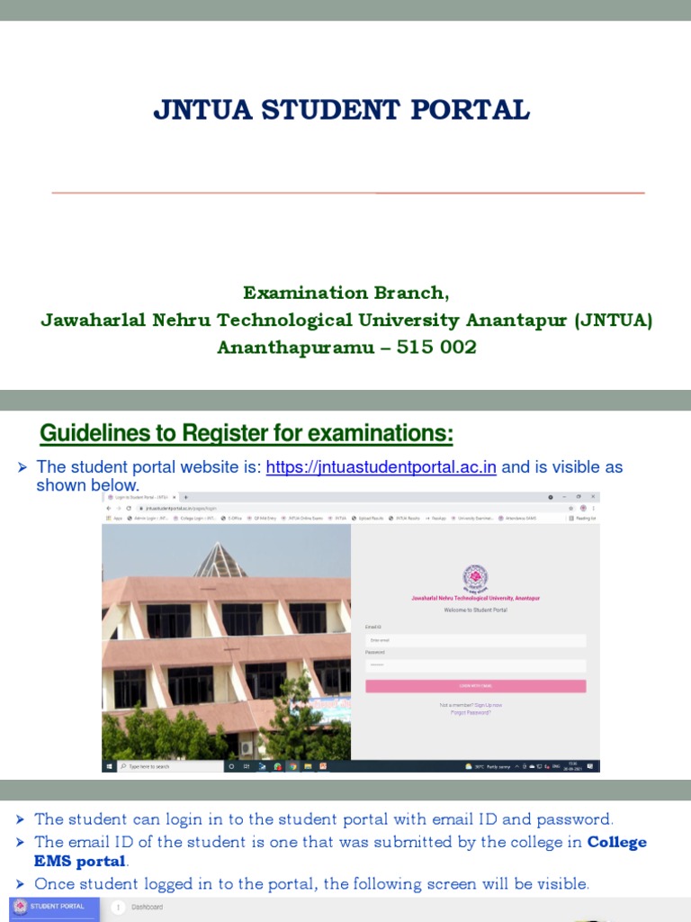 JNTUA Student Portal 2 | PDF | Login | Computing