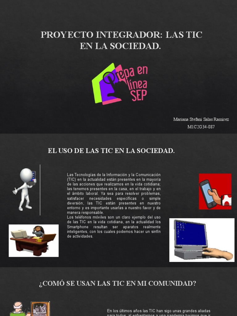 Proyecto Integrador. Las TIC en La Sociedad | PDF | Tecnología de información y comunicaciones ...