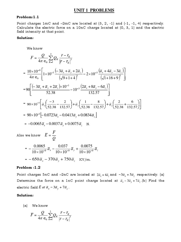 Emtl 5 Units Problems | PDF | Divergence | Flux